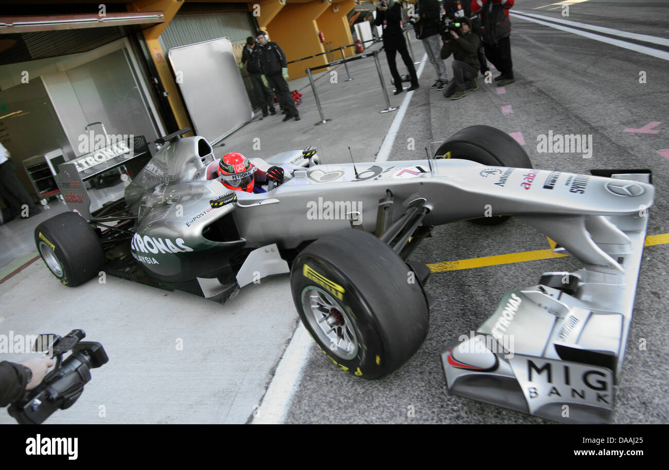 German Formula One race driver Michael Schumacher of Mercedes GP drives ...