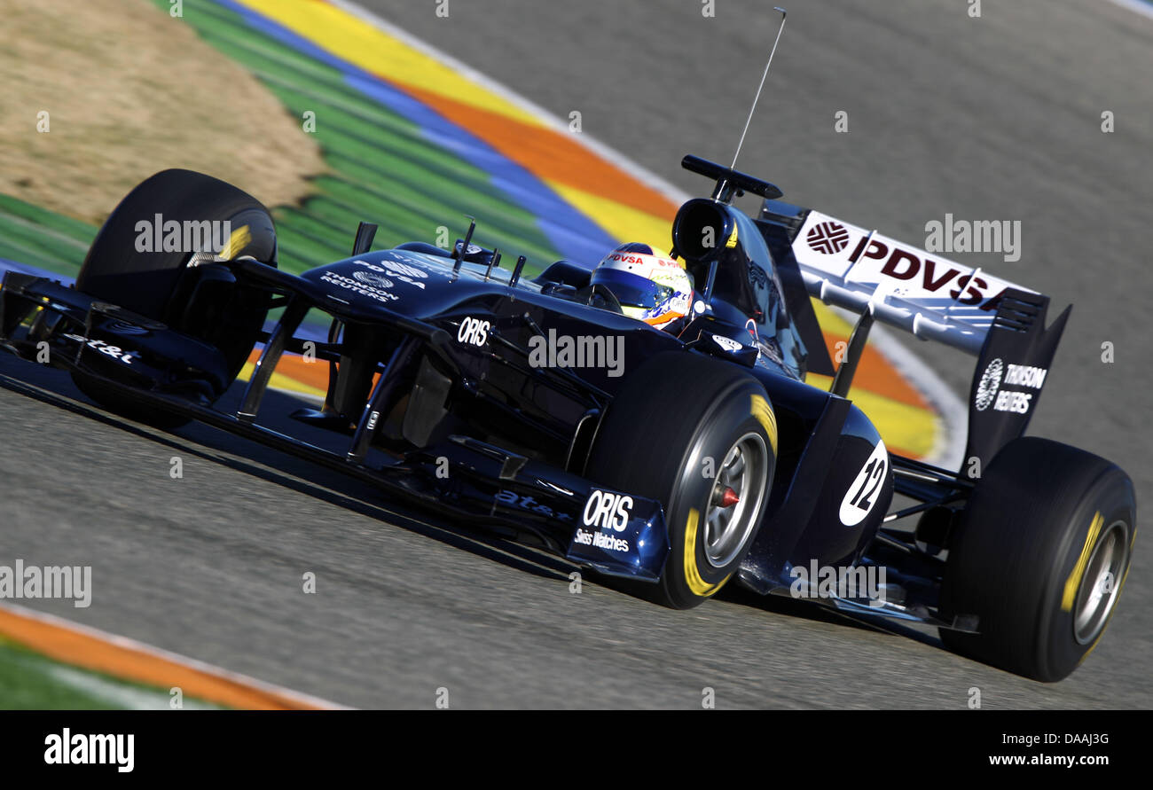 Venezuelan Formula One race driver Pastor Maldonado of Williams drives ...