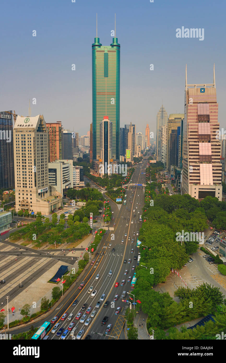 China, Shenzhen, City, Asia, Shennan Road East, Shun Hing Tower ...