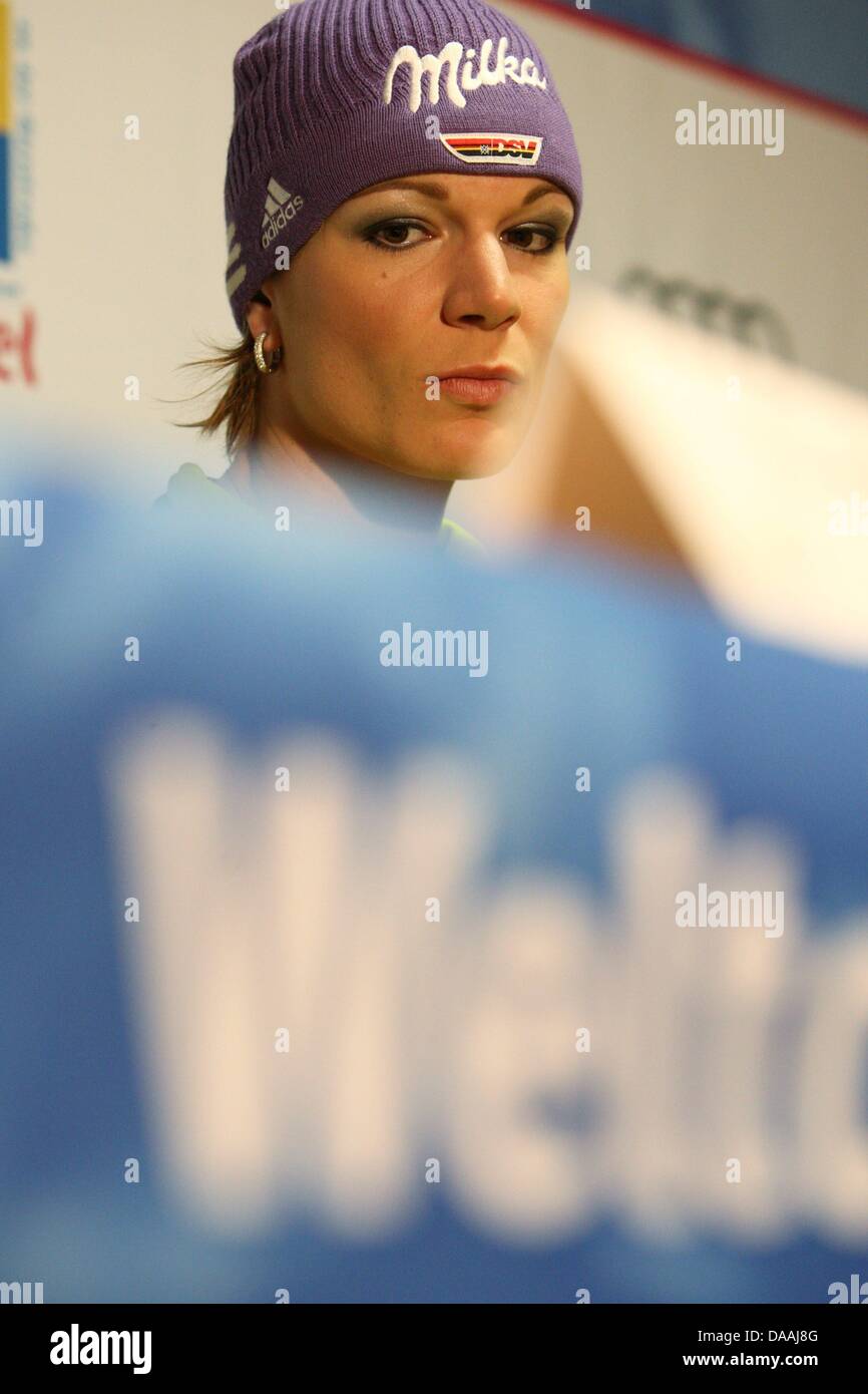 German alpine ski racer Maria Riesch during a press conference in ...