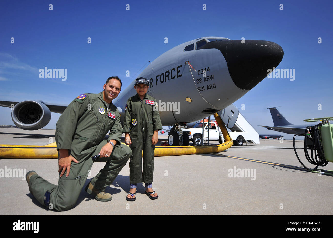 Capt. Jonathan Yates, 384h Air Refueling Squadron pilot, and Esmeralda ...