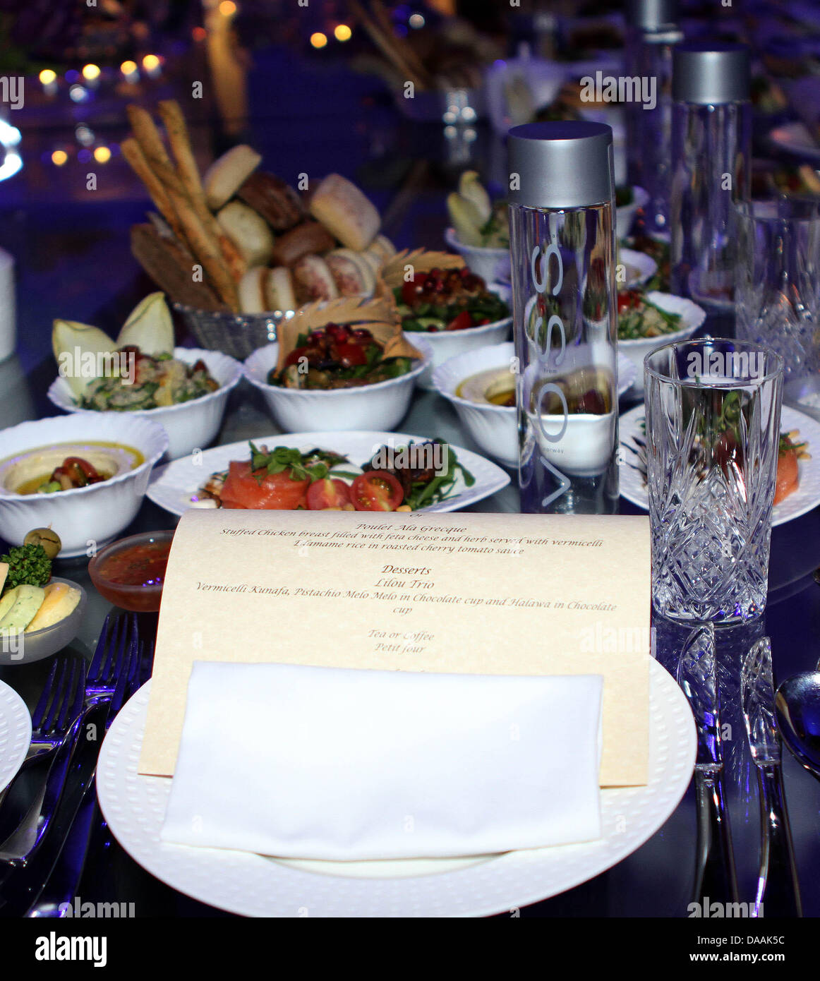 The table is set for dinner with menus for Danish Queen Margrethe and ...