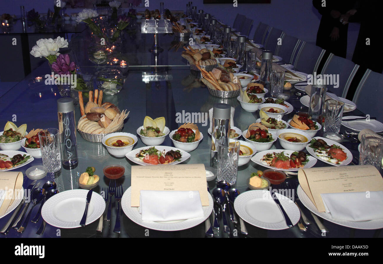 The table is set for dinner with menus for Danish Queen Margrethe and ...