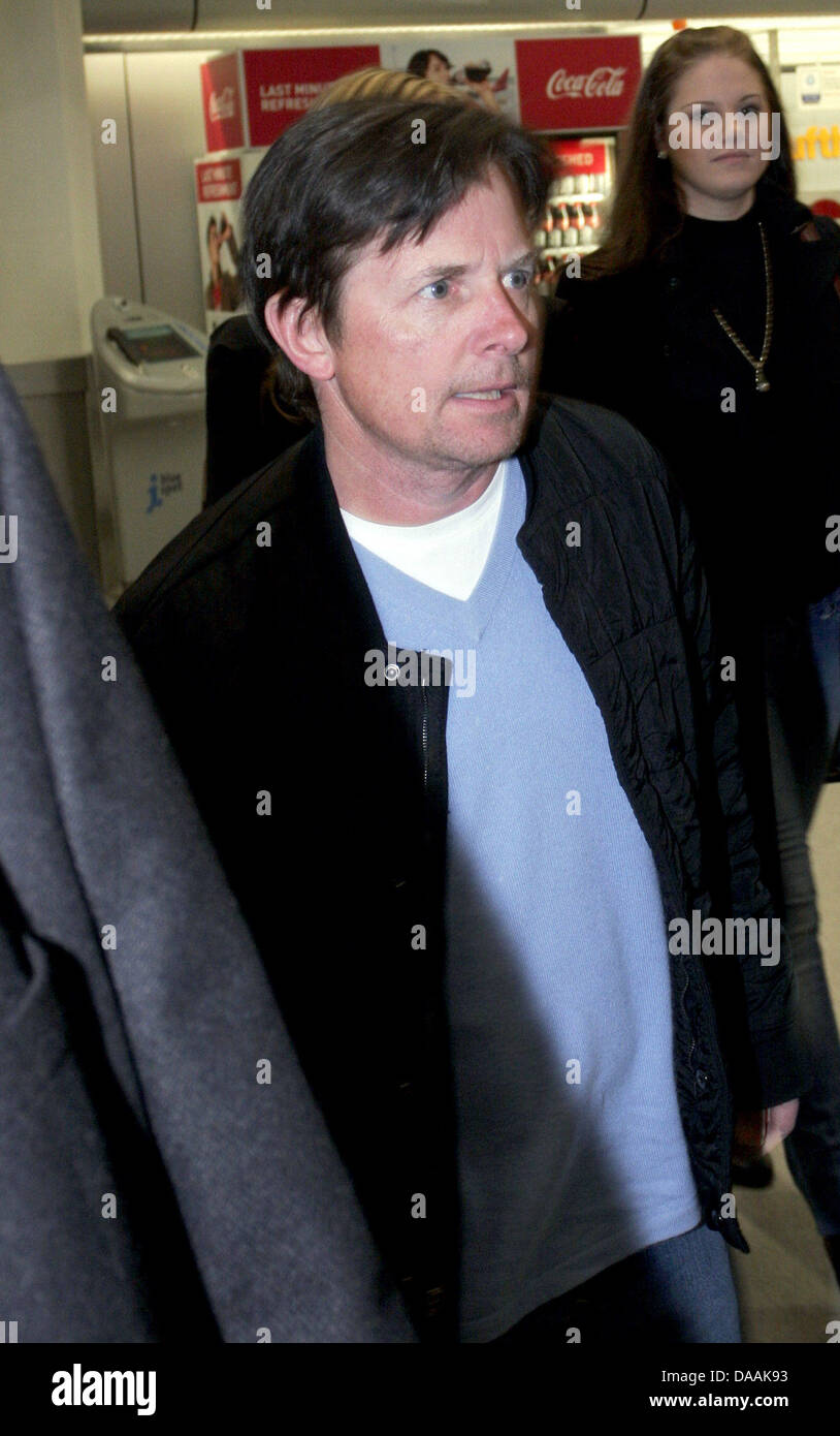 Canadian-born actor Michael J. Fox arrives at Berlin-Tegel Airport in ...