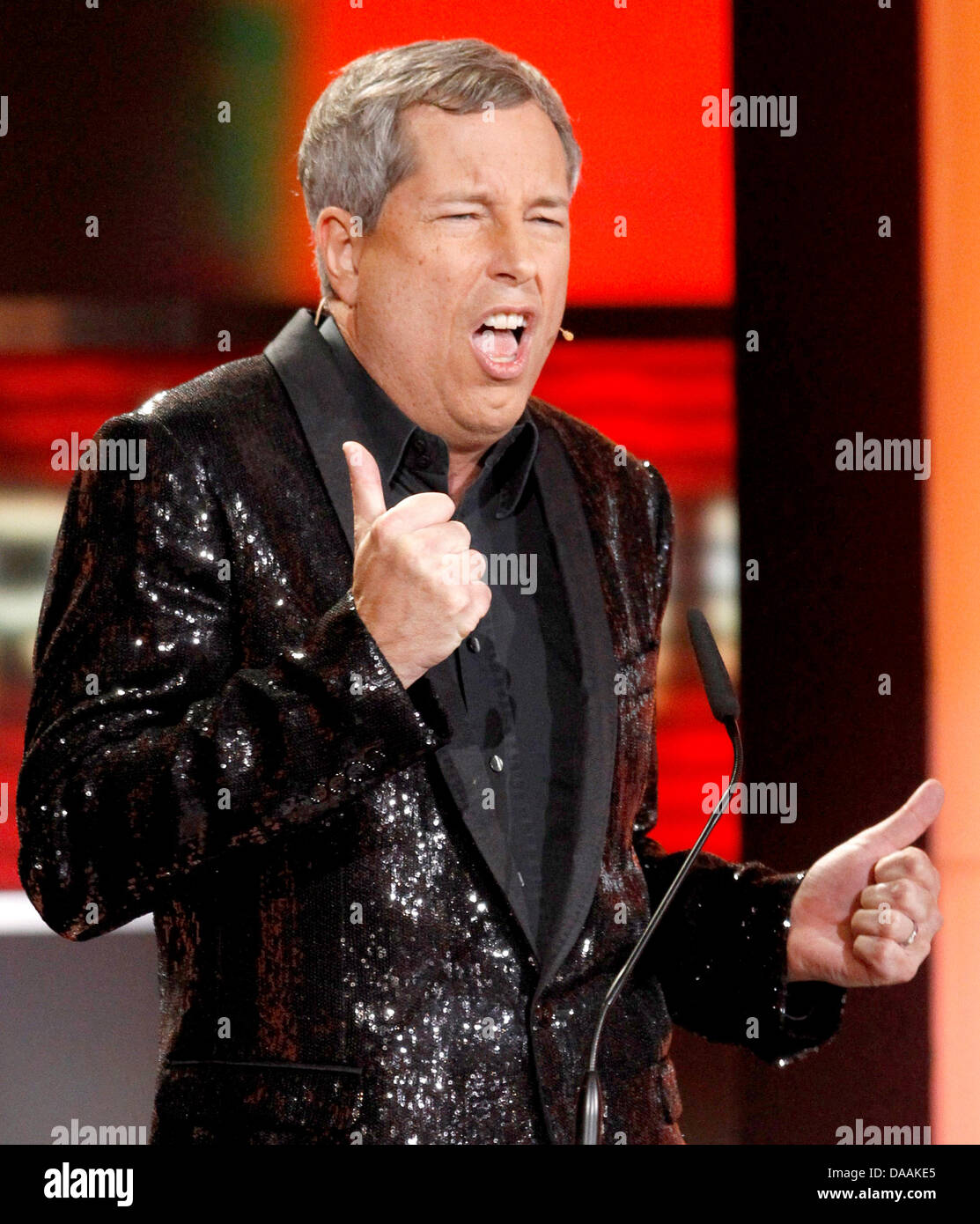 German comedian Thomas Hermanns appears on stage during the 46th Golden ...