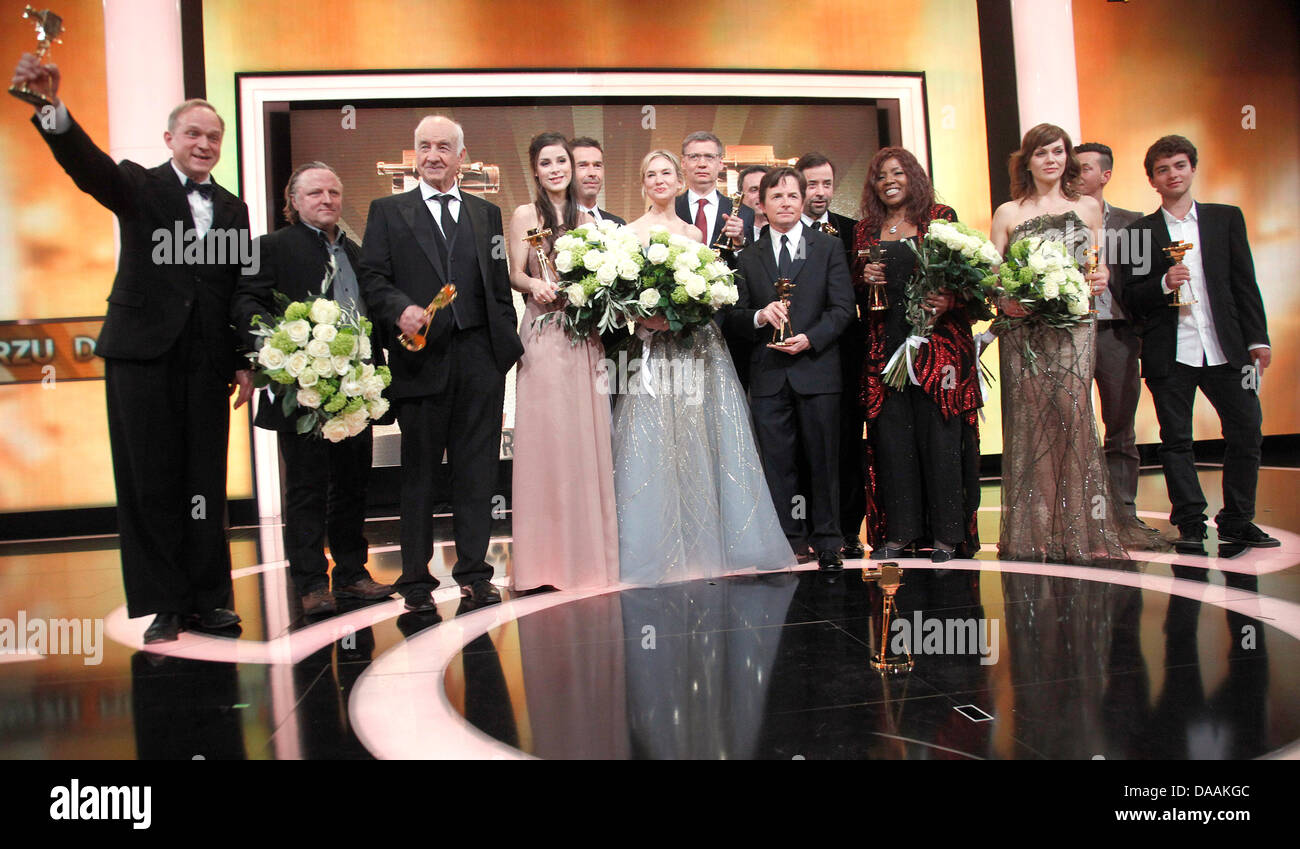 Winners of the 46th Golden Camera award Ulrich Tukur (L-R), Axel Prahl ...