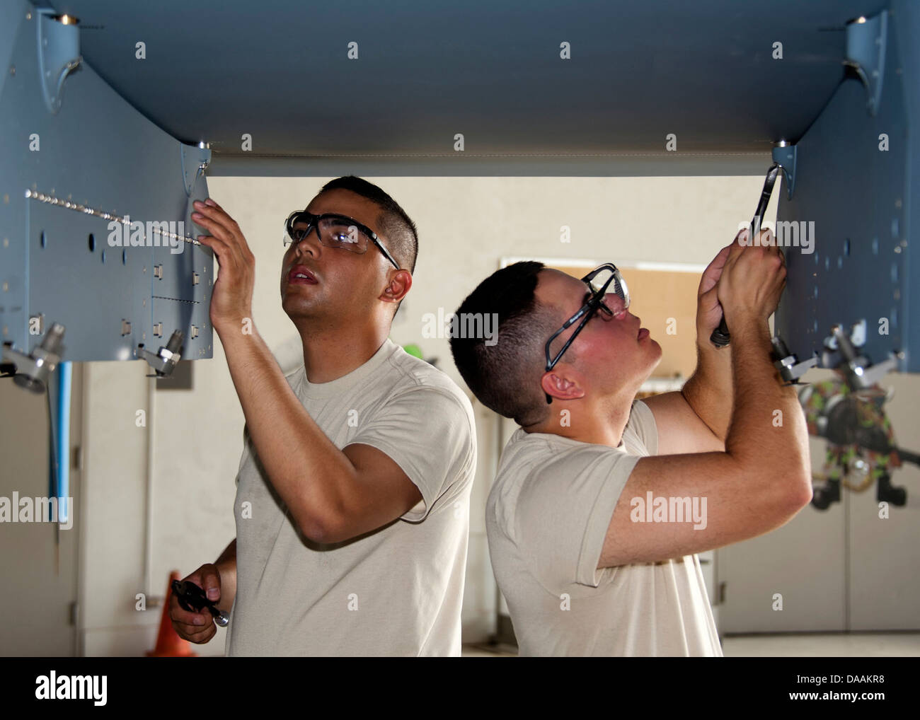 U.S. Air Force Airman 1st Class Aric Abing and Airman 1st Class ...