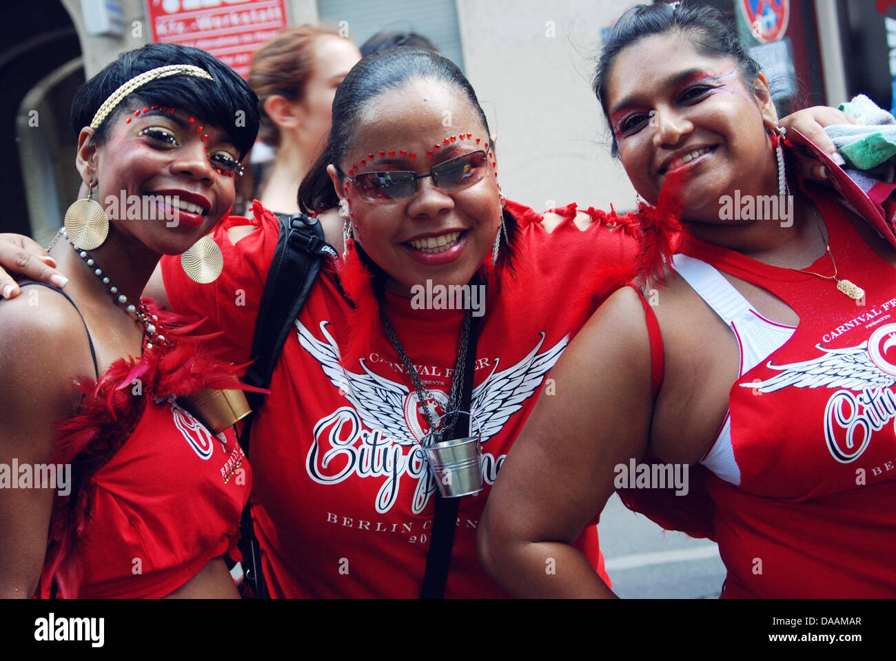friends at the street parade Stock Photo - Alamy