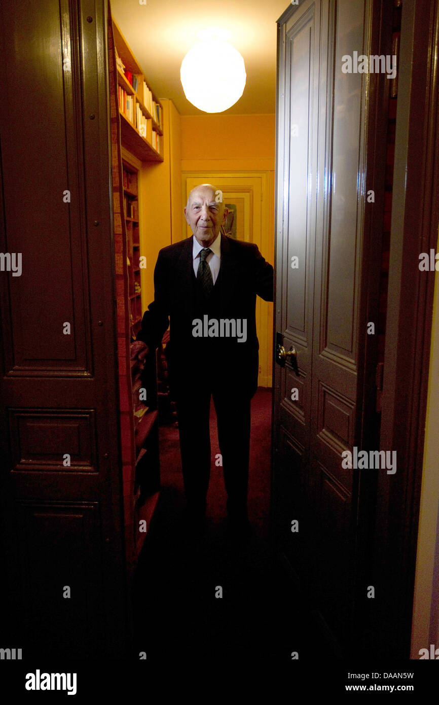 Stephane Hessel pictured in his appartment in Paris, France, 08 ...