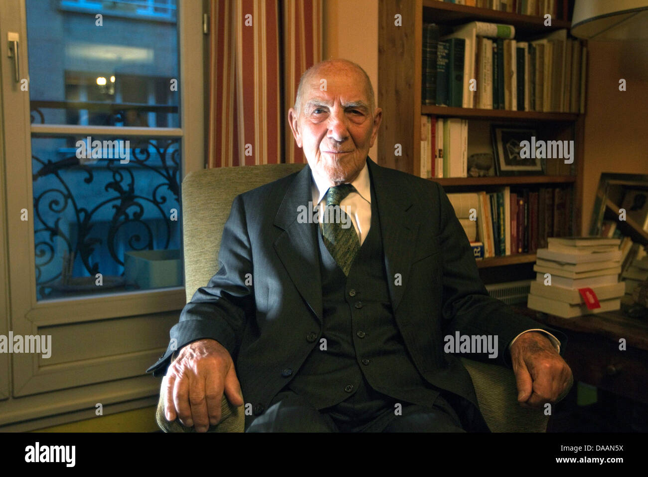 Stephane Hessel pictured in his appartment in Paris, France, 08 ...