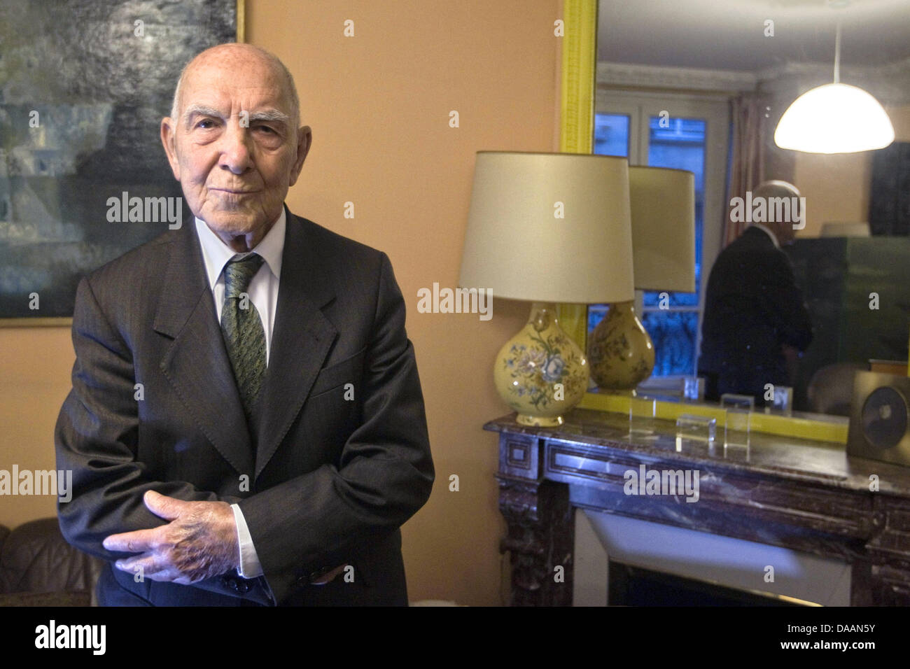 Stephane Hessel pictured in his appartment in Paris, France, 08 ...