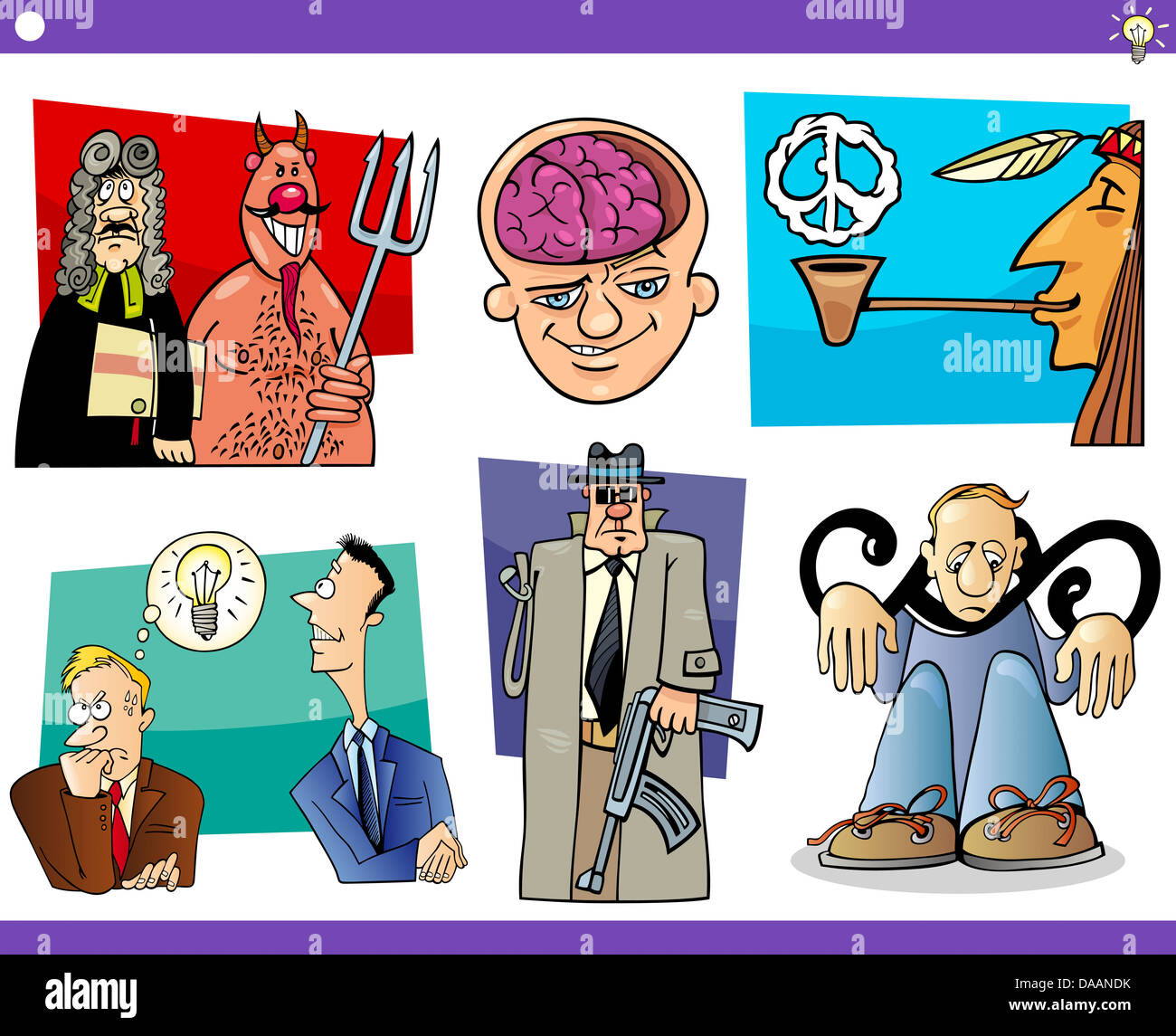 Illustration Set of Humorous Cartoon Concepts or Ideas and Metaphors ...