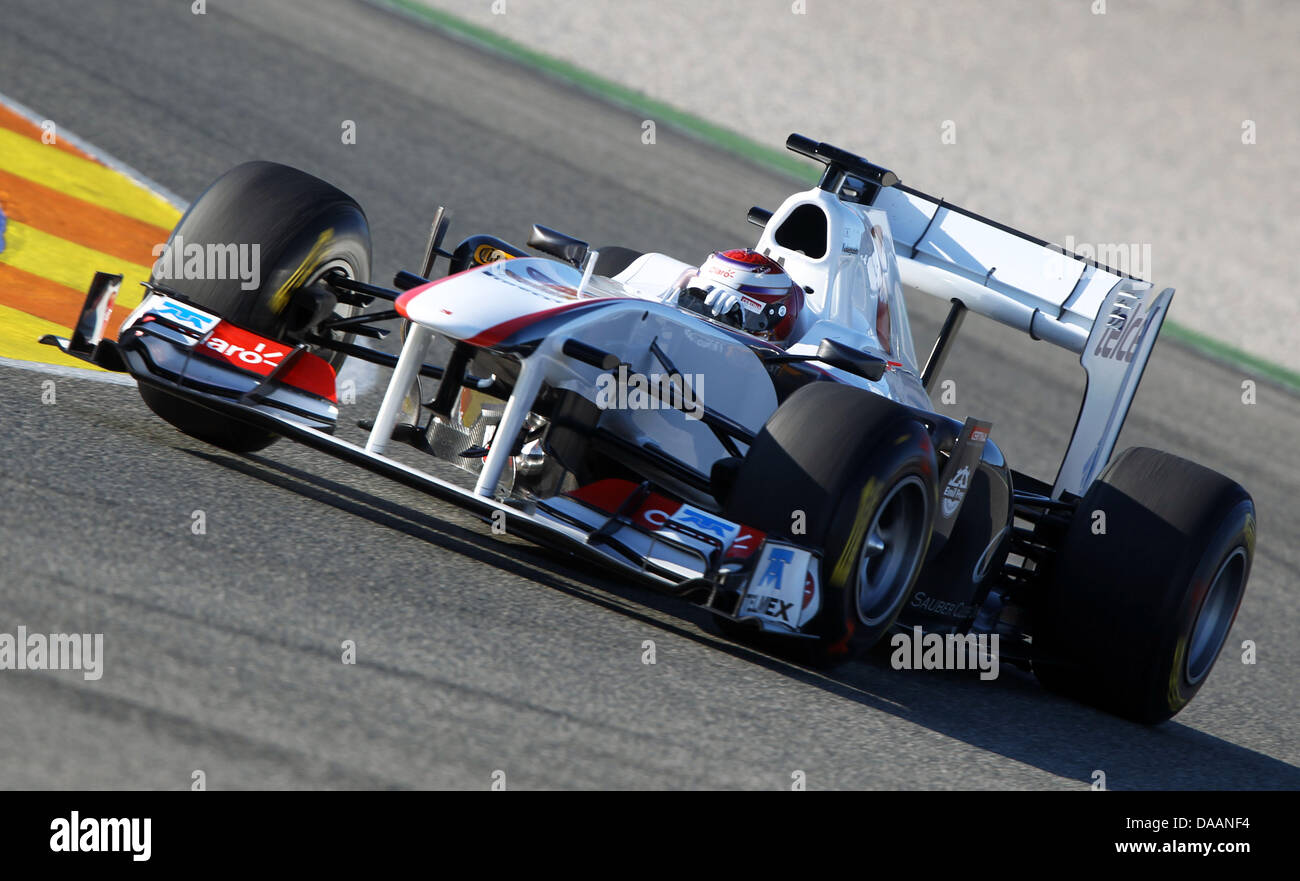 Japanese Formula One Kamui Kobayashi of Sauber F1 on track in the new ...