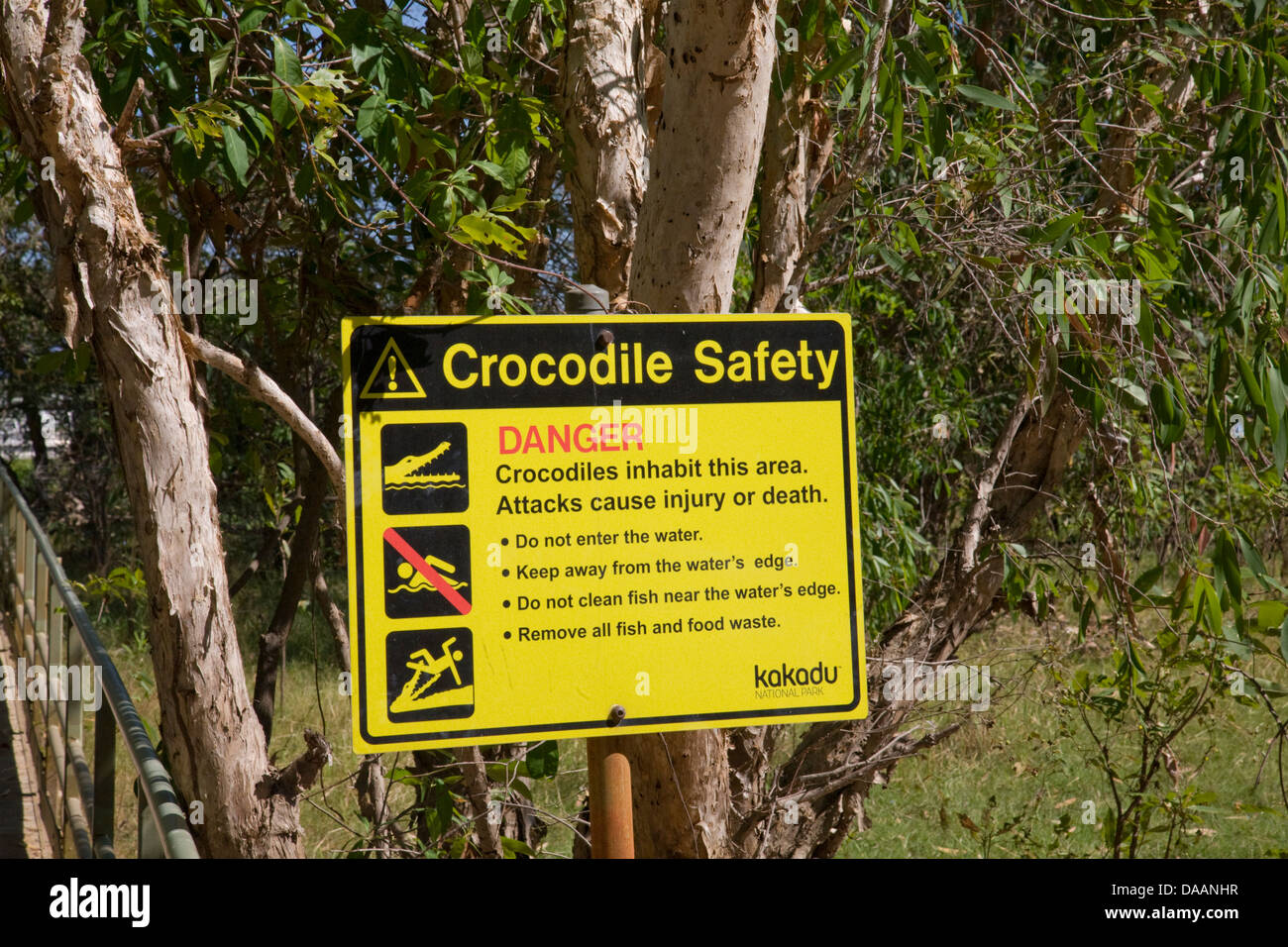 crocodile warning sign in kakadu national park,northern territory ...