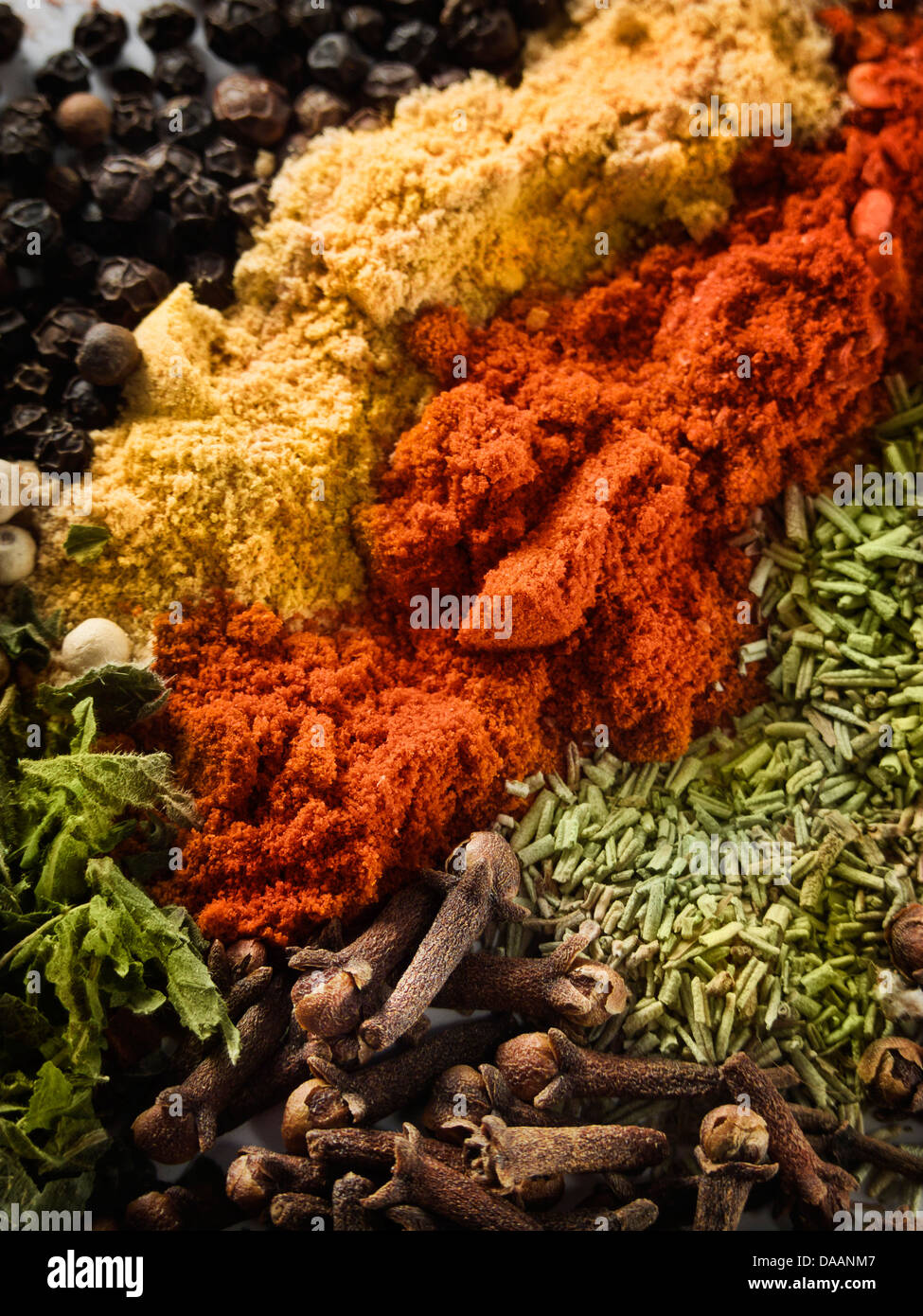 Background of various colorful spices Stock Photo - Alamy