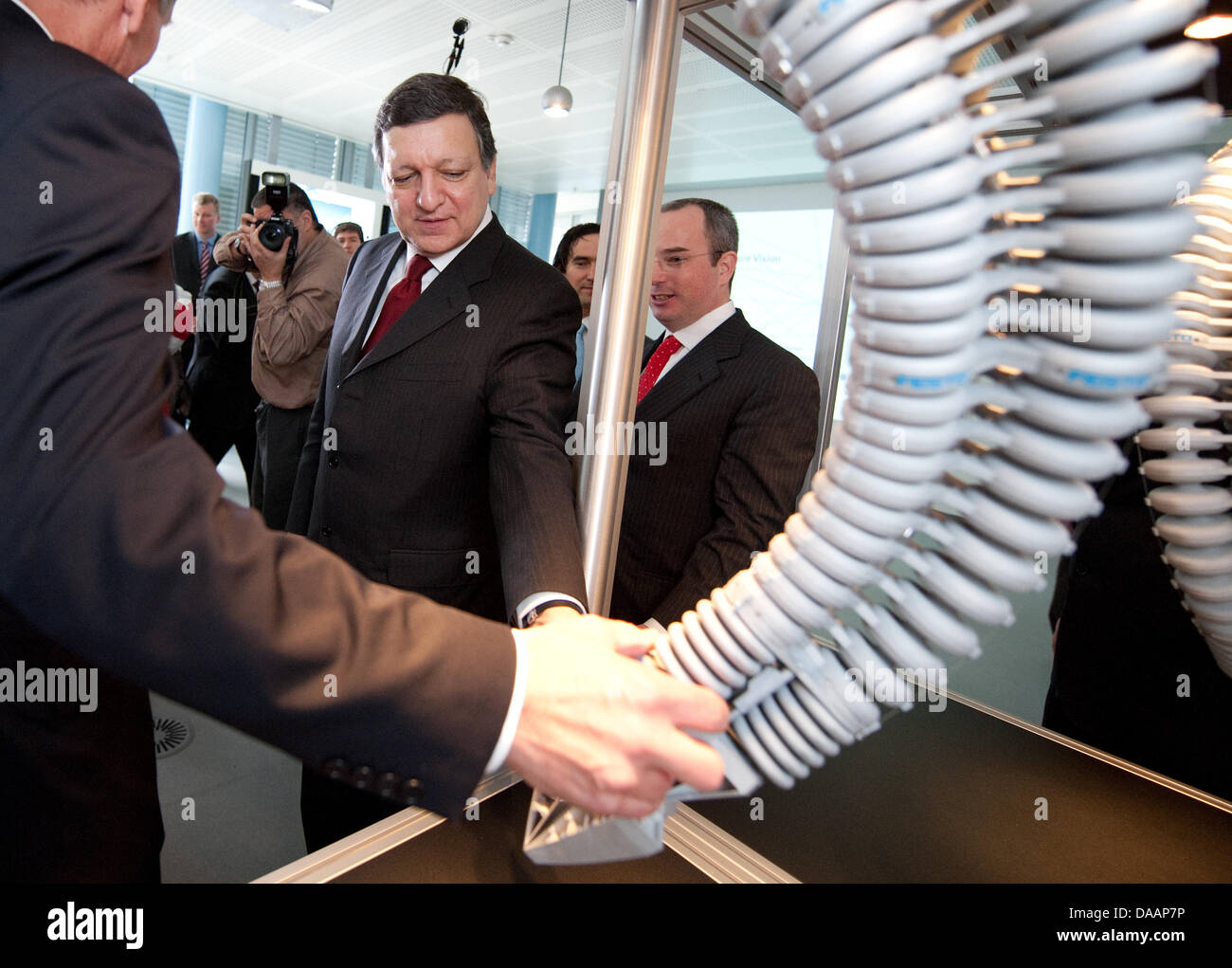 President of EU Commission Jose Manuel Barroso (L) visits Festo AG in ...