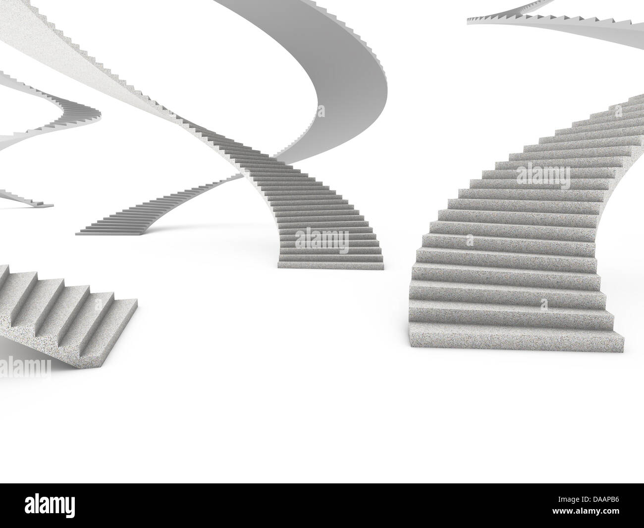 3d image of abstract white stair Stock Photo - Alamy