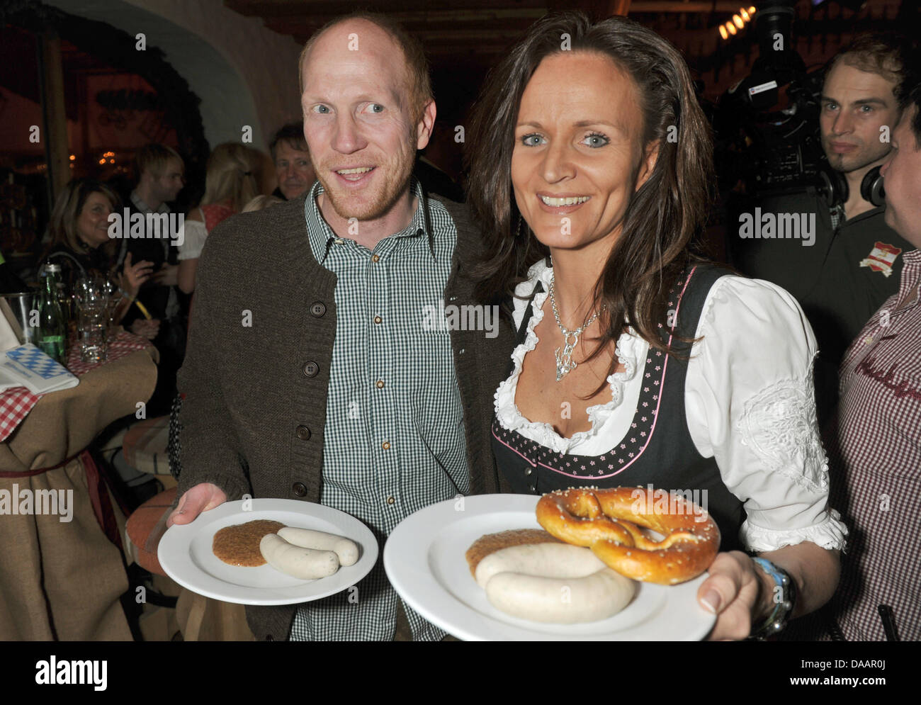 DFB Sports Director Matthias Sammer and his wife Karin pose at a ...