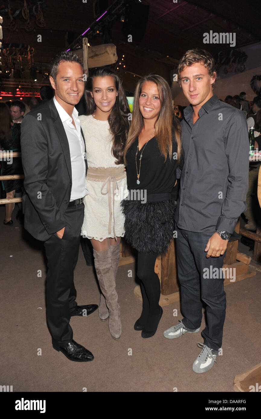 Jessica Hinterseer (2-l.),daughter of the singer Hinterseer, her ...