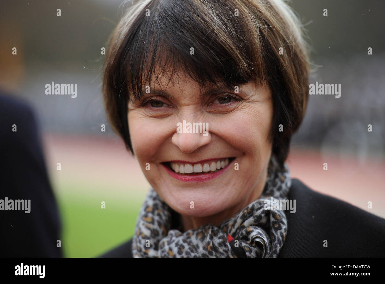 Swiss President Micheline Calmy-Rey smiles at Bellevue Palace in Berlin ...