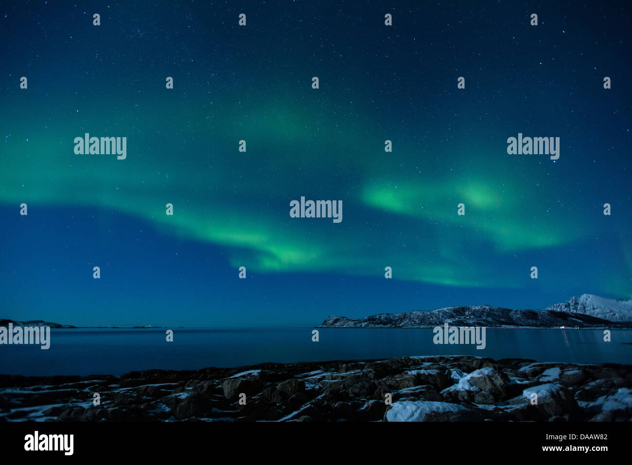 Aurora Borealis, Europe, sea, night, Northern lights, Norway, polar ...
