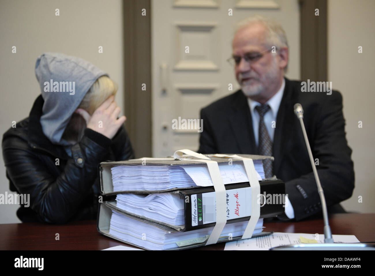 The suspect Jessica R. sits next to her lawyer Reinhard Ehrich during ...