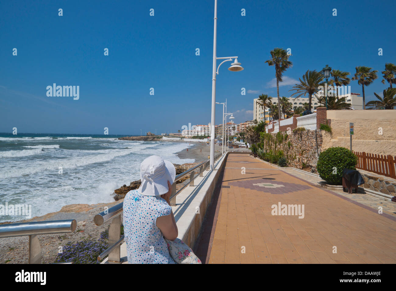 La Torrecilla Beach, Nerja, Malaga, La Axarquia, Costa del Sol, Spain ...