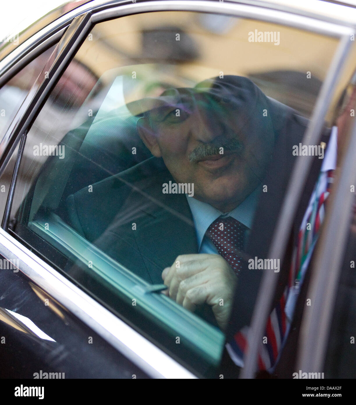 The Turkish President Abdullah Gul is seen inside a car in Osnabrueck ...