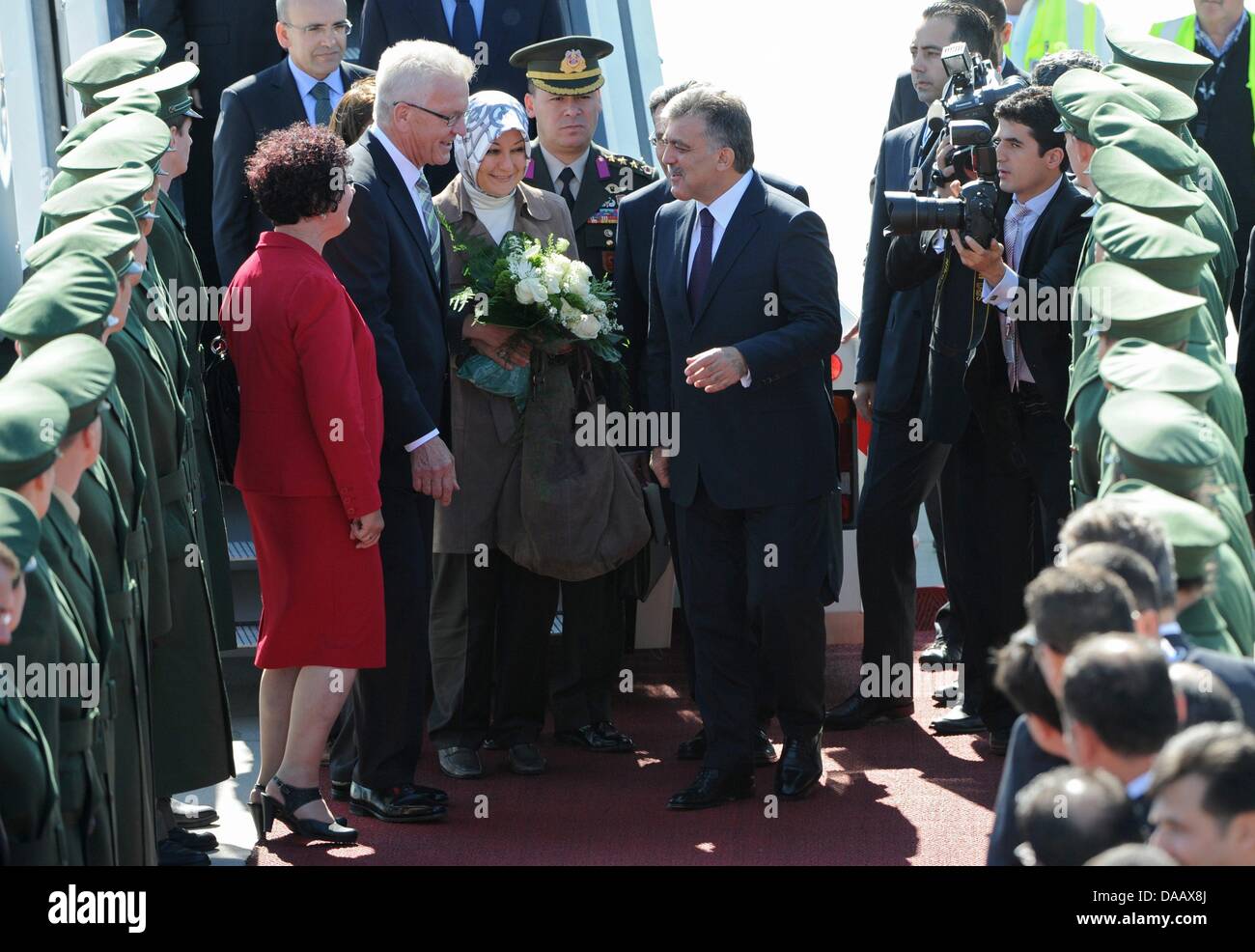 The Turkish President Abdullah Gul and his wife Hayrunnisa Gul are ...