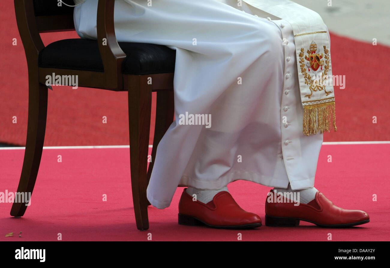 Pope Benedict XVI sits on a chair at Bellevue Palace in Berlin, Germany ...