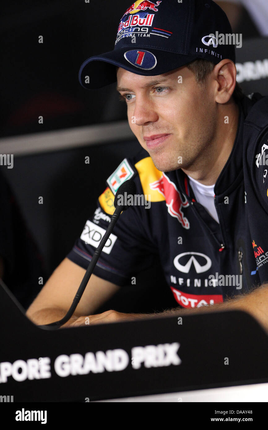 German Formula One driver Sebastian Vettel of Red Bull attends a press ...
