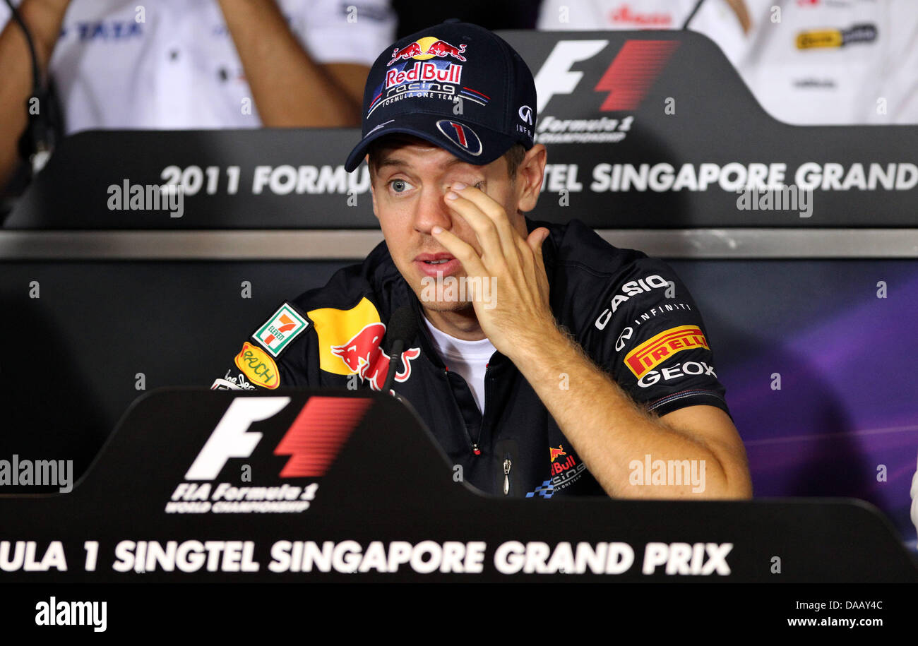 German Formula One driver Sebastian Vettel of Red Bull attends a press ...