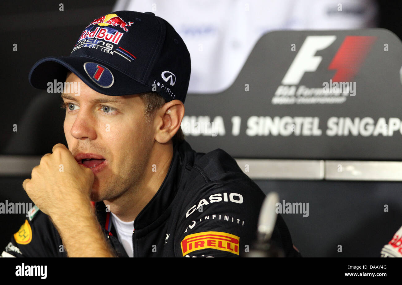 German Formula One driver Sebastian Vettel of Red Bull attends a press ...