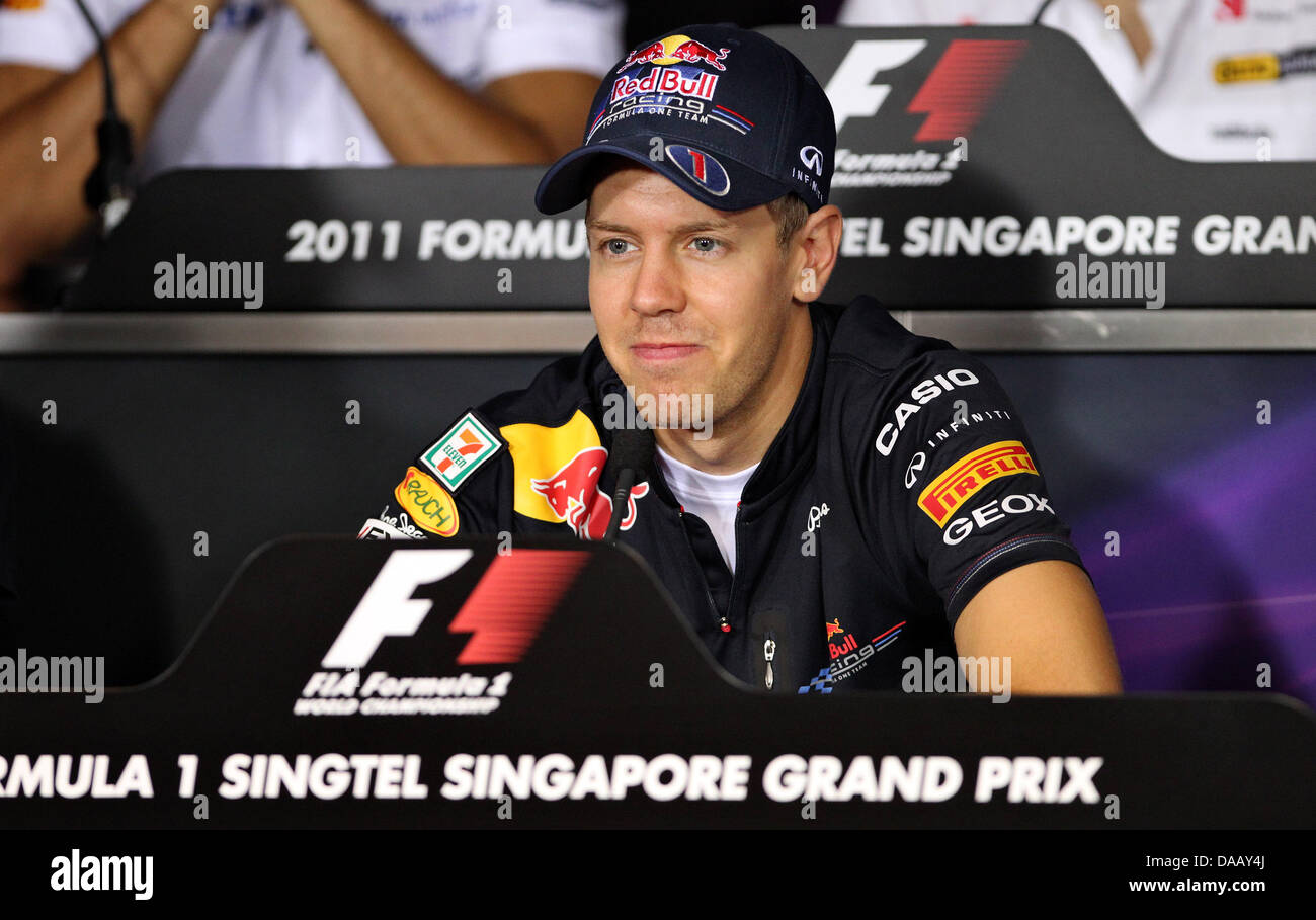 German Formula One driver Sebastian Vettel of Red Bull attends a press ...