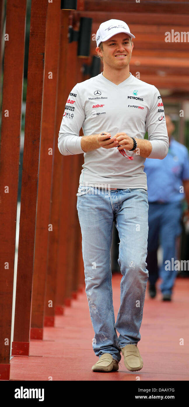 German Formula One driver Nico Rosberg of Mercedes GP arrives the ...