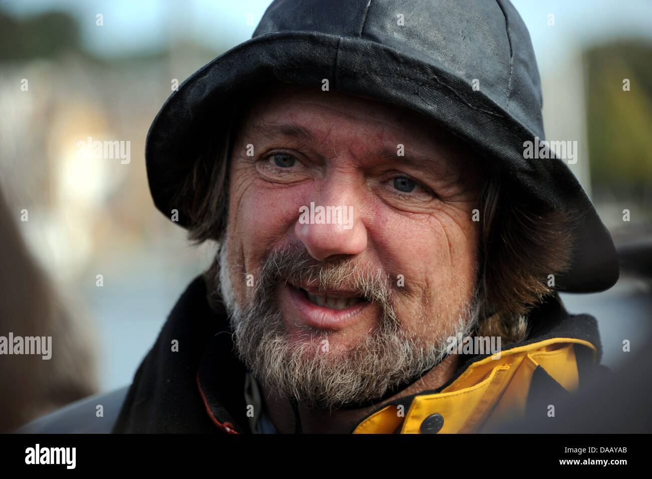 Adventurist and climate activist Arved Fuchs gives an interview in the ...