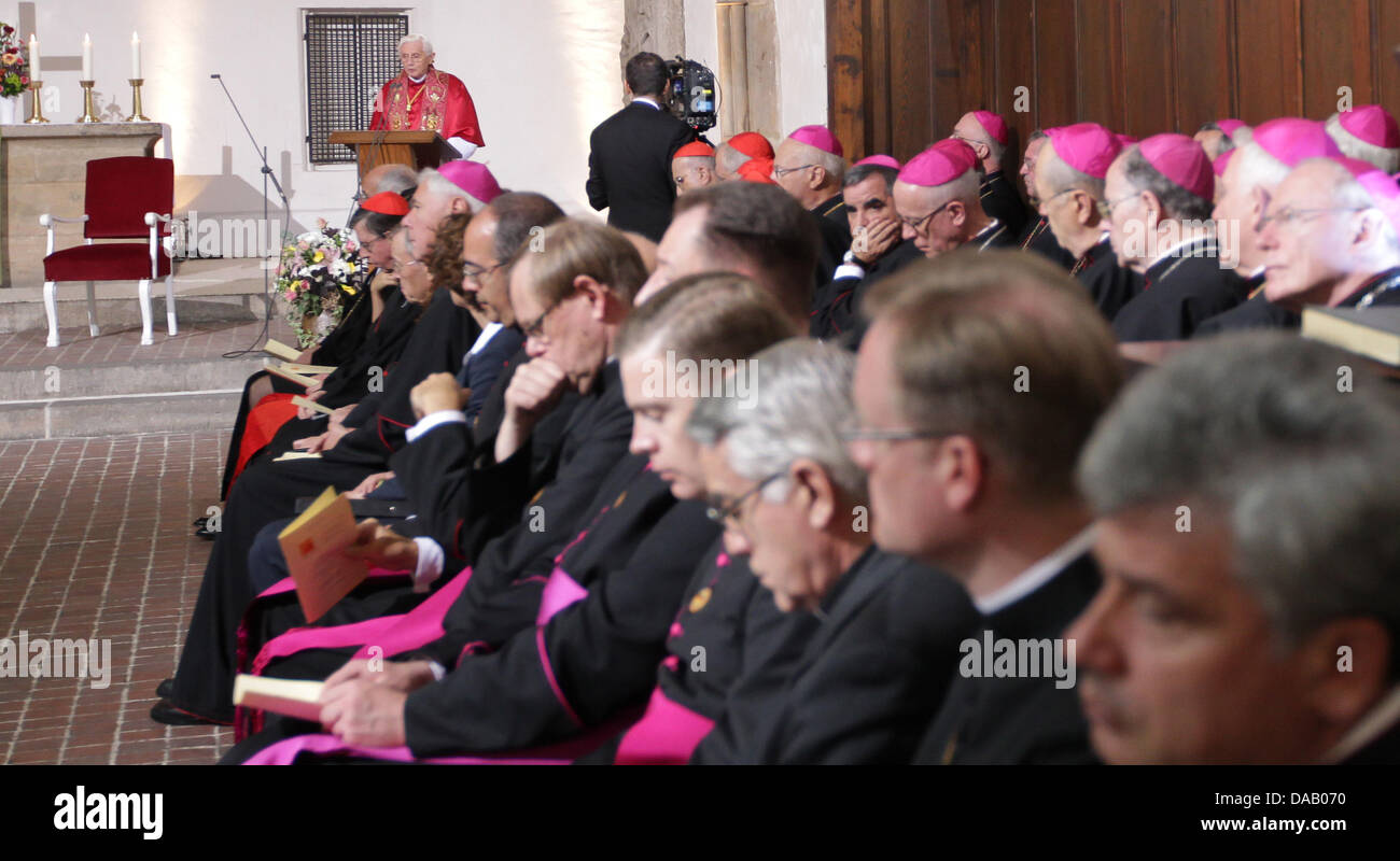 Pope Benedict XVI hold a speach in the Protestant Monastery of St ...