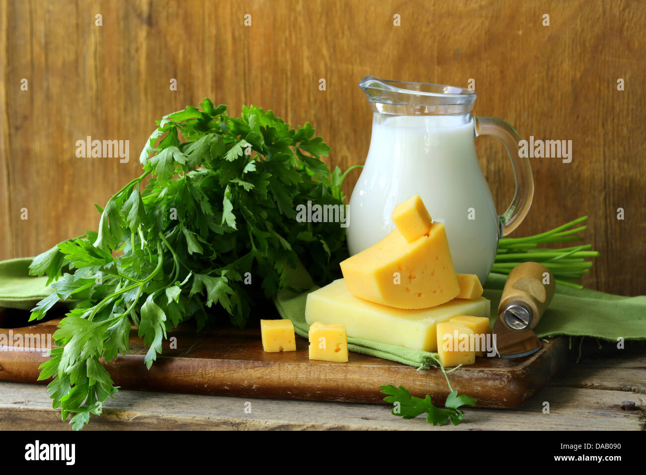 still life of dairy products (milk, cheese Stock Photo - Alamy