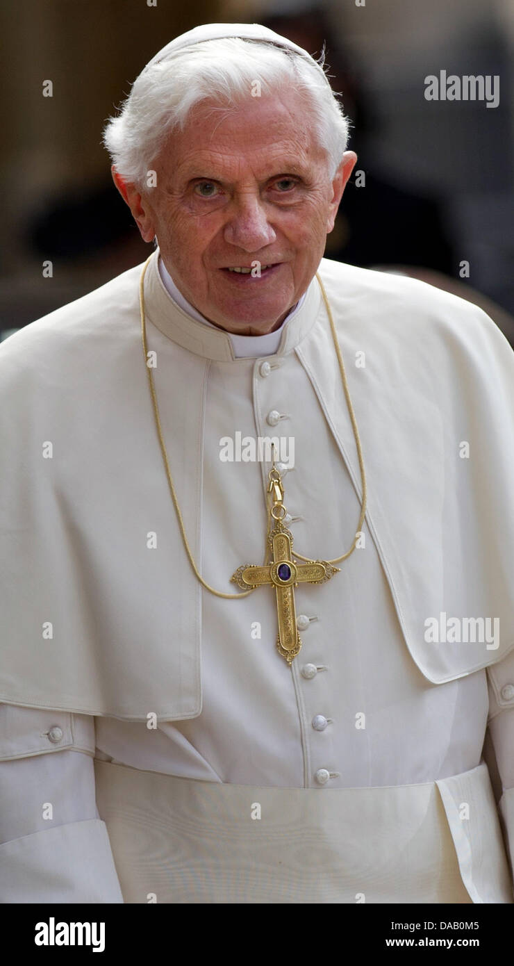Pope Benedict XVI arrives at the church of the Protestant Monastery of ...