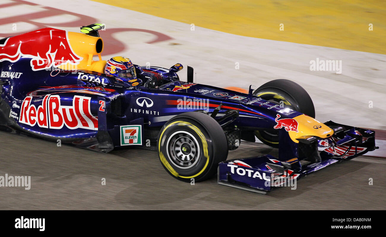 Australian Formula One driver Mark Webber of Red Bull steers his car ...