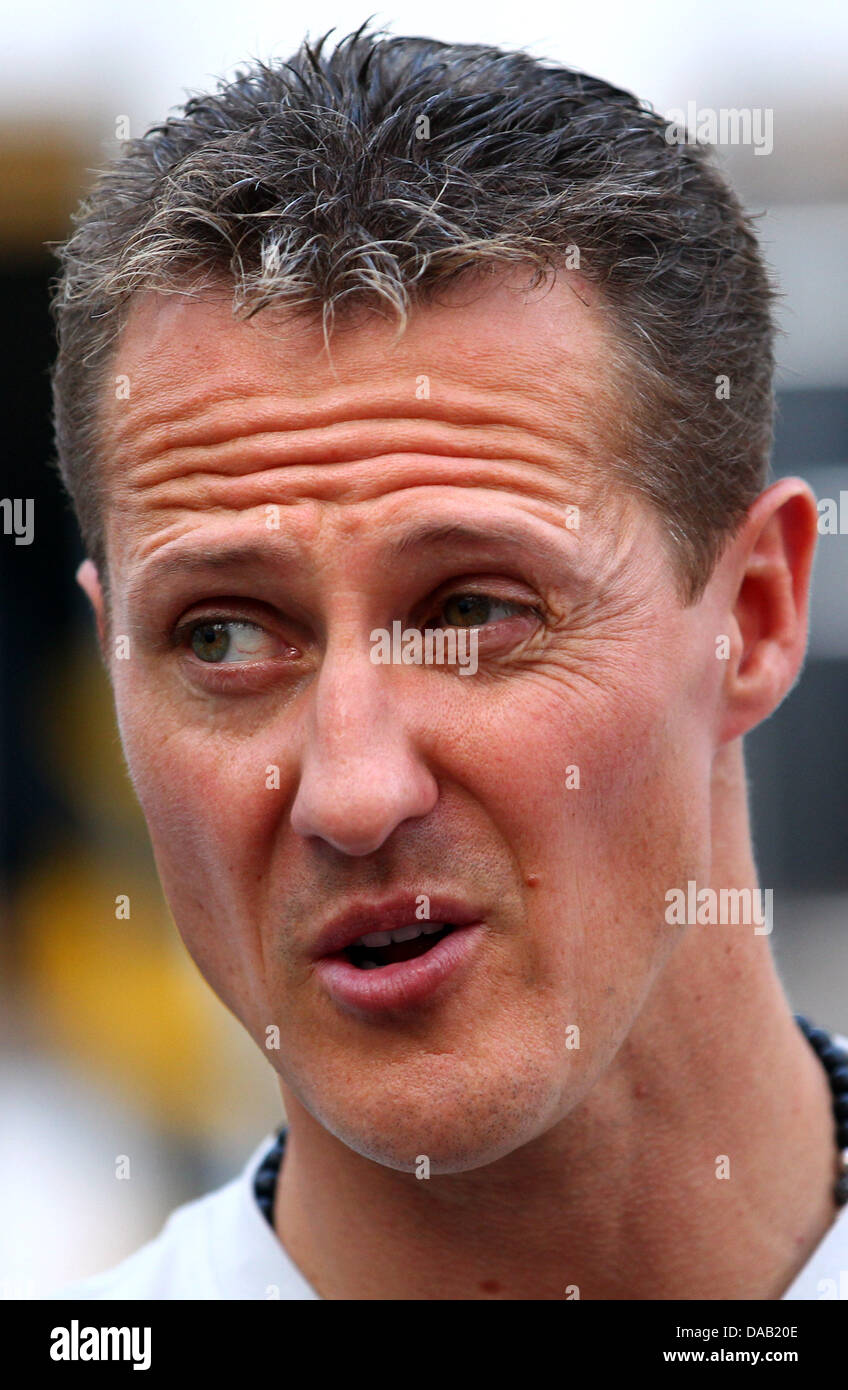 German Formula One driver Michael Schumacher of Mercedes GP prepares ...