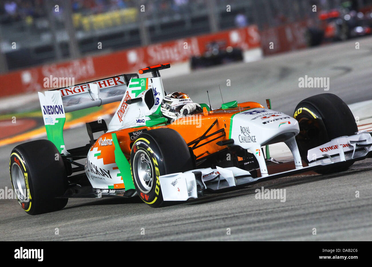 German Formula One driver Adrian Sutil of Force India steers his car ...