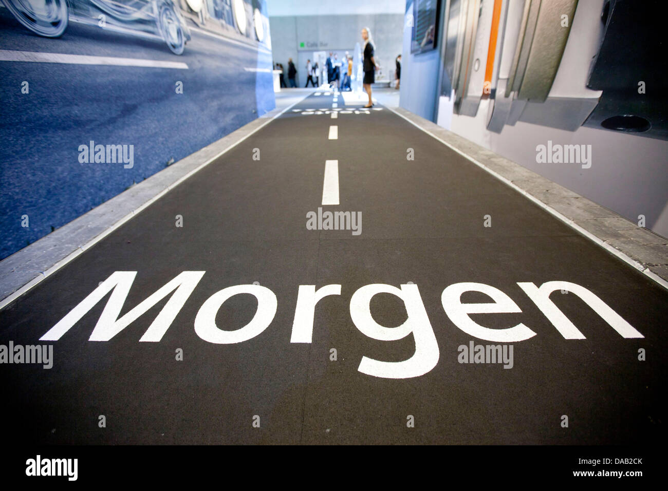 The word "Morgen" ("Tomorrow") is written on a path which looks like a ...