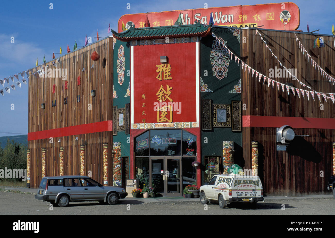 Fairbands, Alaska, USA, wood, building, Chinese, Restaurant ...