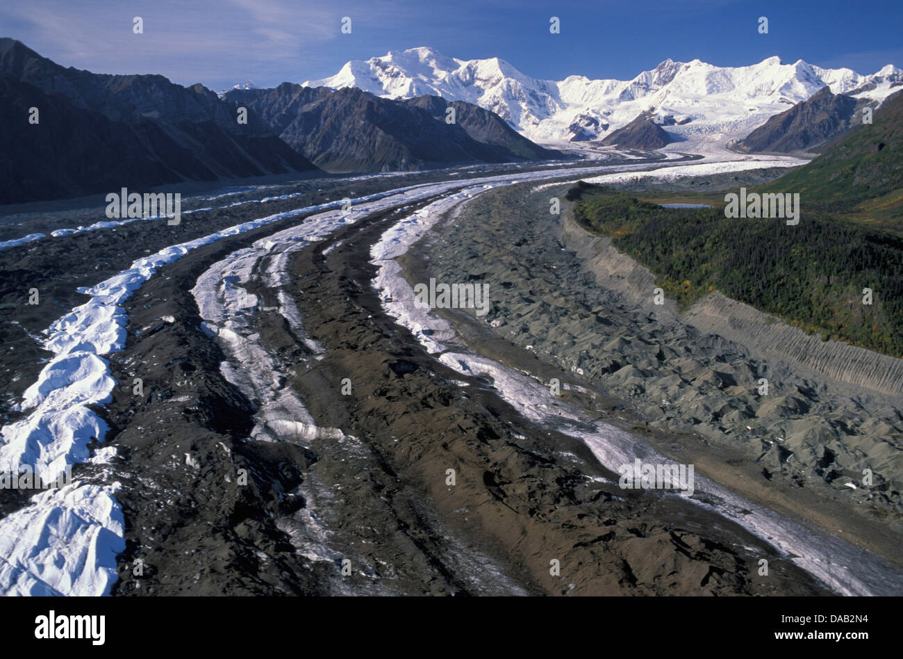 aerial View, Wrangell, mountains, Wrangell, St. Elias, National Park ...