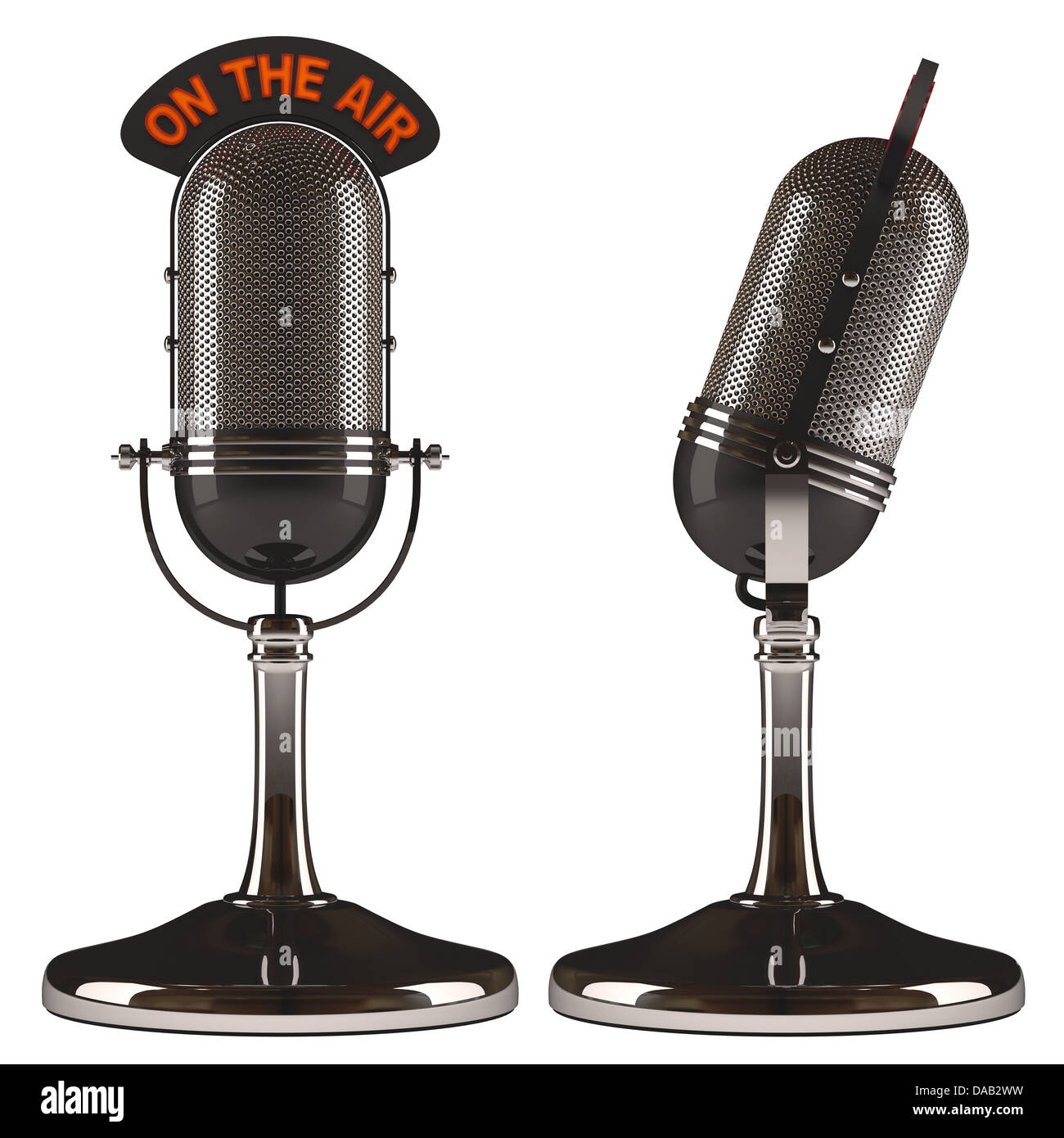 Old classic microphone on white background, easy to isolate Stock Photo ...