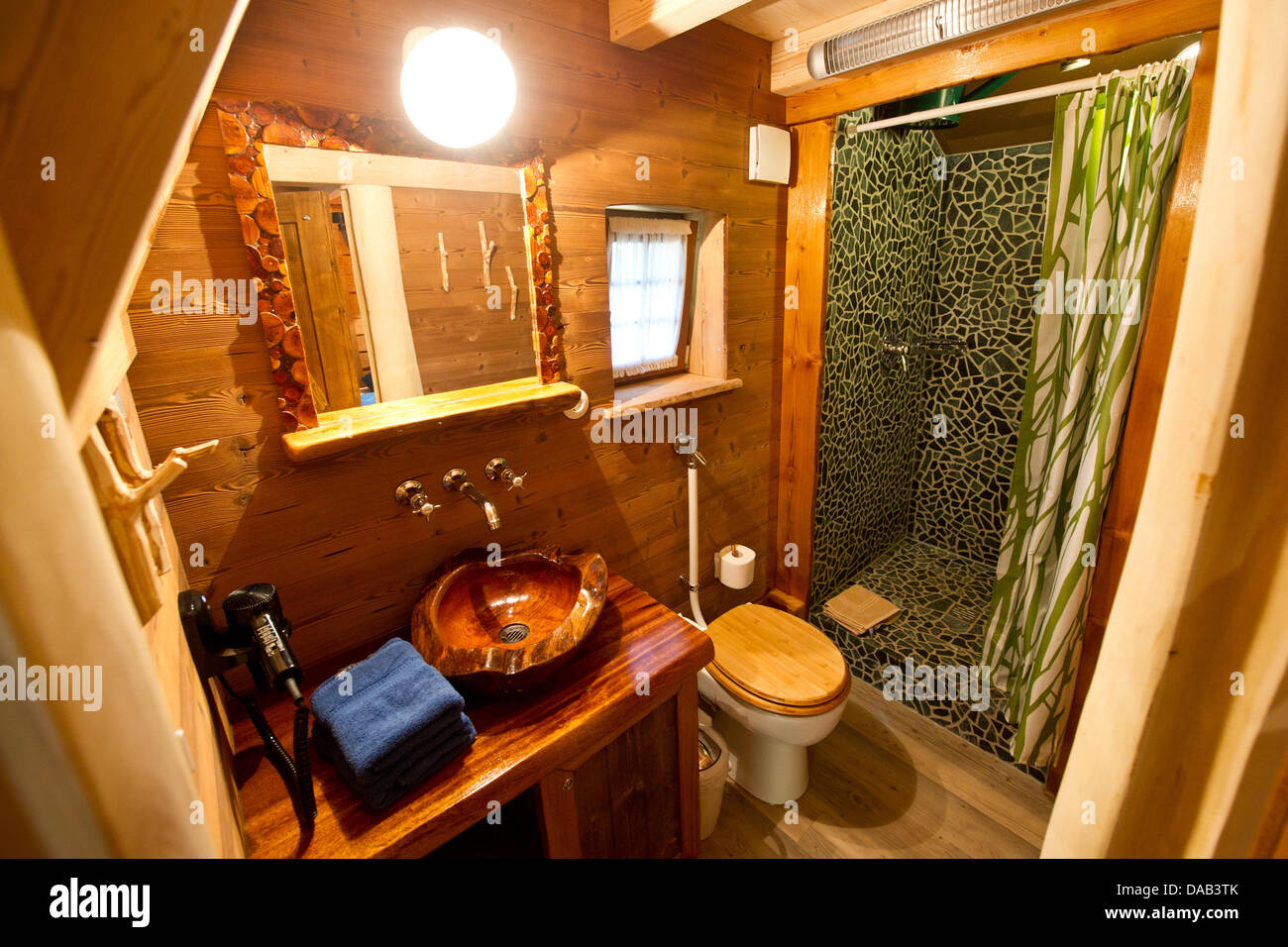 The interior of a treehouse is seen in the adventure park 'Tripsdrill ...