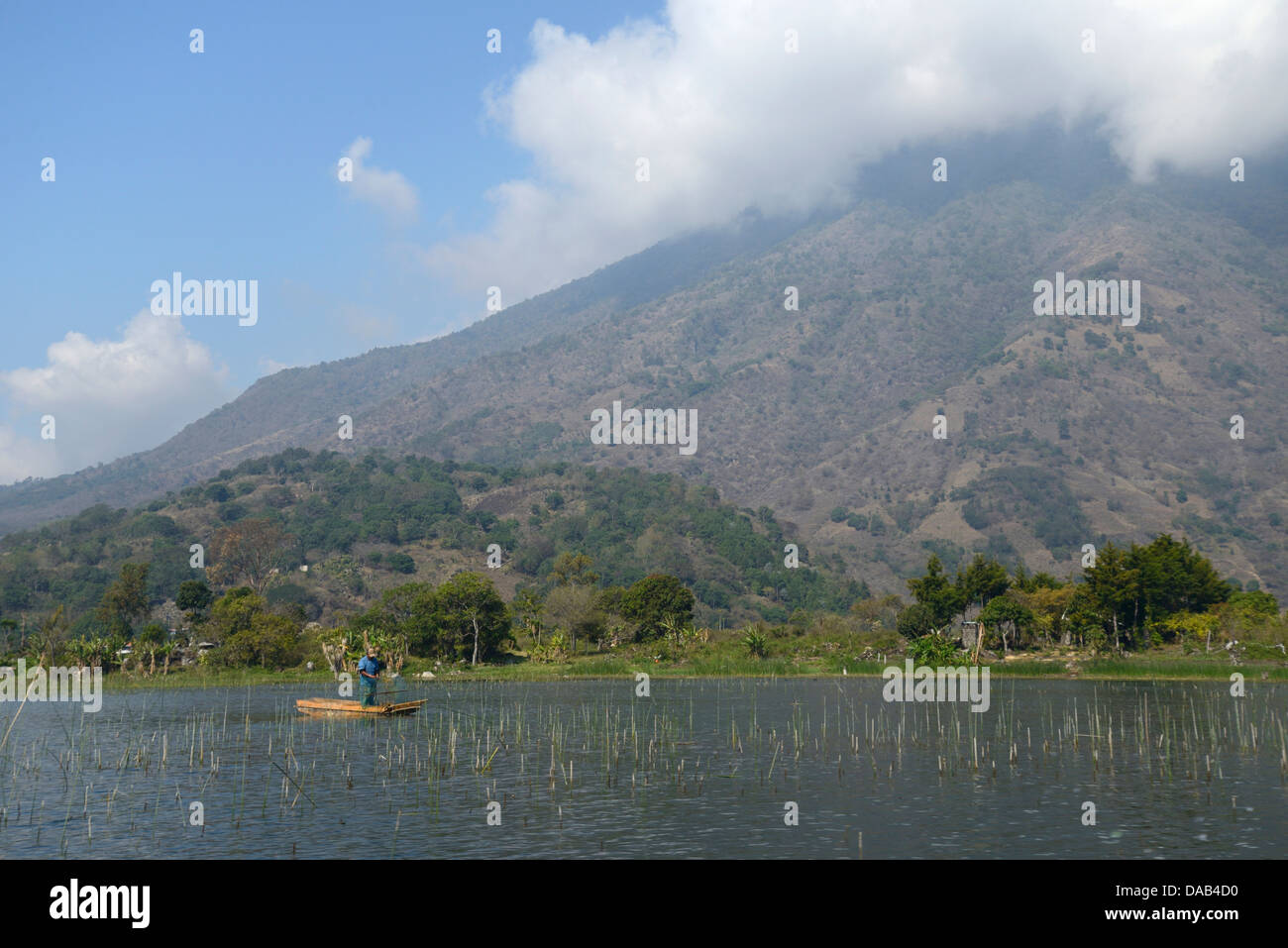 Central America, Guatemala, Lago de, Atitlan, lake, Santiago, boat ...