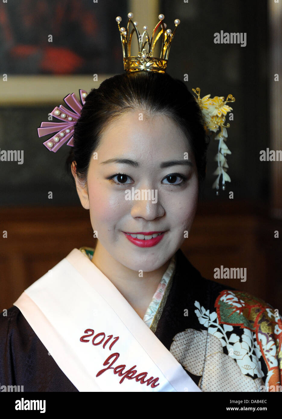 Japanese Cherry Blossom Queen Kanako Ohno poses during a photocall at ...