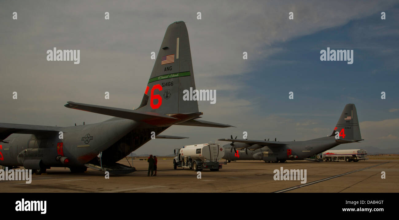 MESA, Ariz. -- Two military C-130 aircraft from the California Air ...